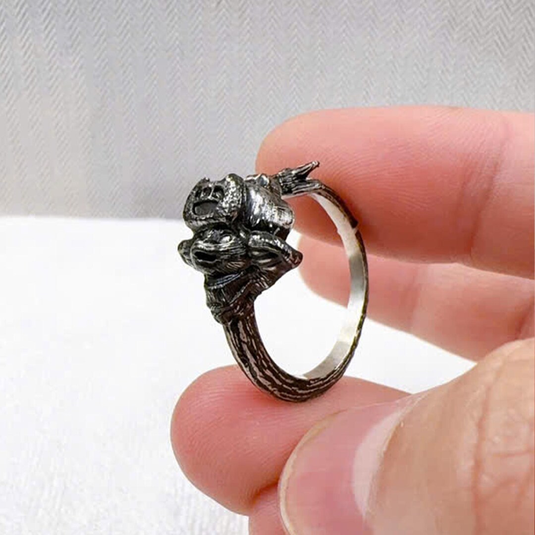 EXCLUSIVE Custom Monster Hunter Wilds Palico Ring, Handmade 950 Silver ...