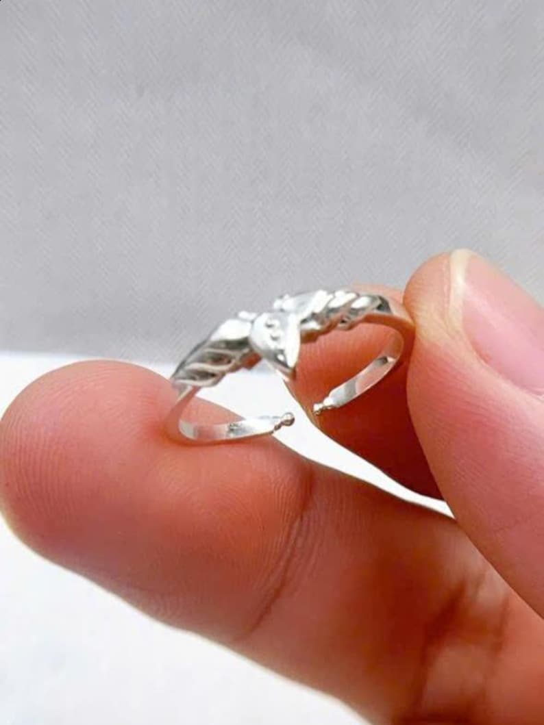 PREMIUM Frieren Mirrored Lotus Ring, 950 Sterling Silver Dainty Anime ...