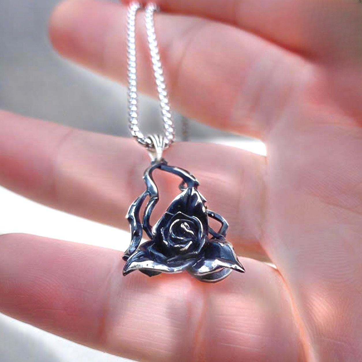 PREMIUM Fanmade Valorant Vyse Skill Necklace, Arc Rose Pendant, Silver ...