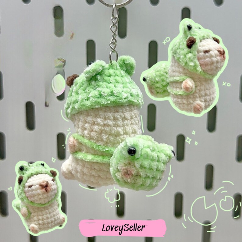 Handmade Mini Crochet Capybara, Custom Bucket Hats & Bag, Crochet ...