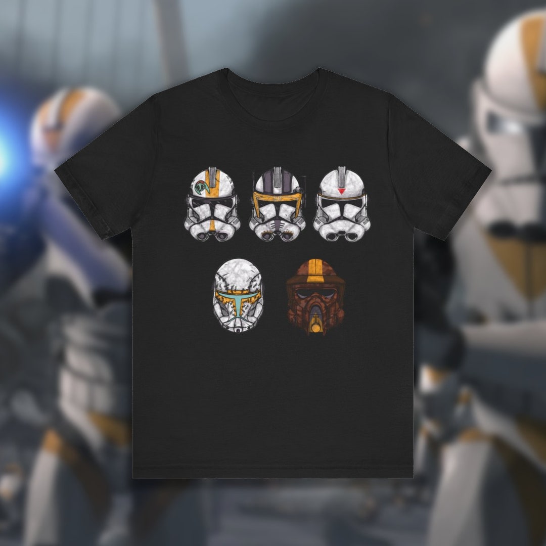 212th Clone Trooper Helmet T-shirt Clone Wars Commander Cody, Waxer ...