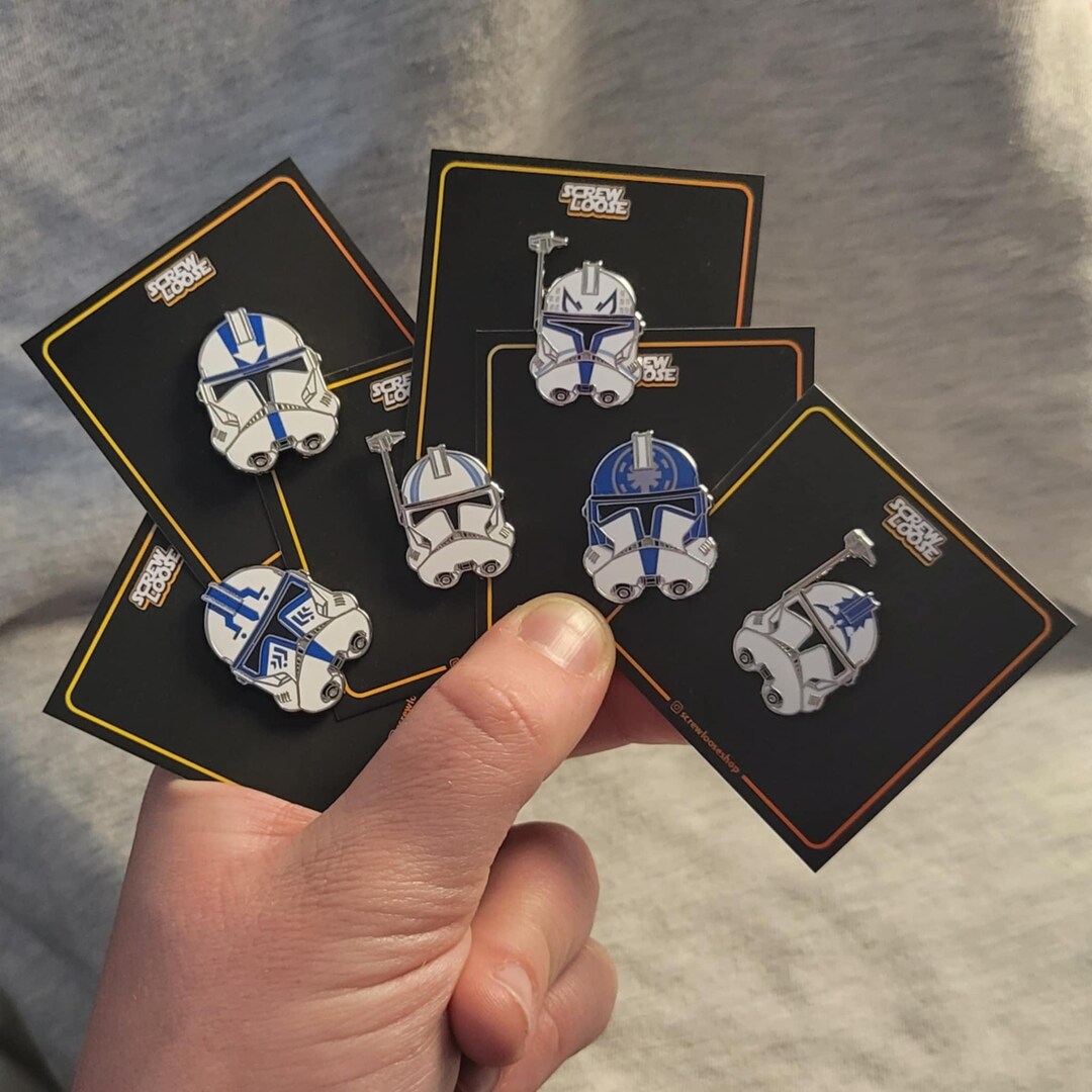 501st Clone Trooper Helmet Hard Enamel Pins – Captain Rex, ARC Trooper ...