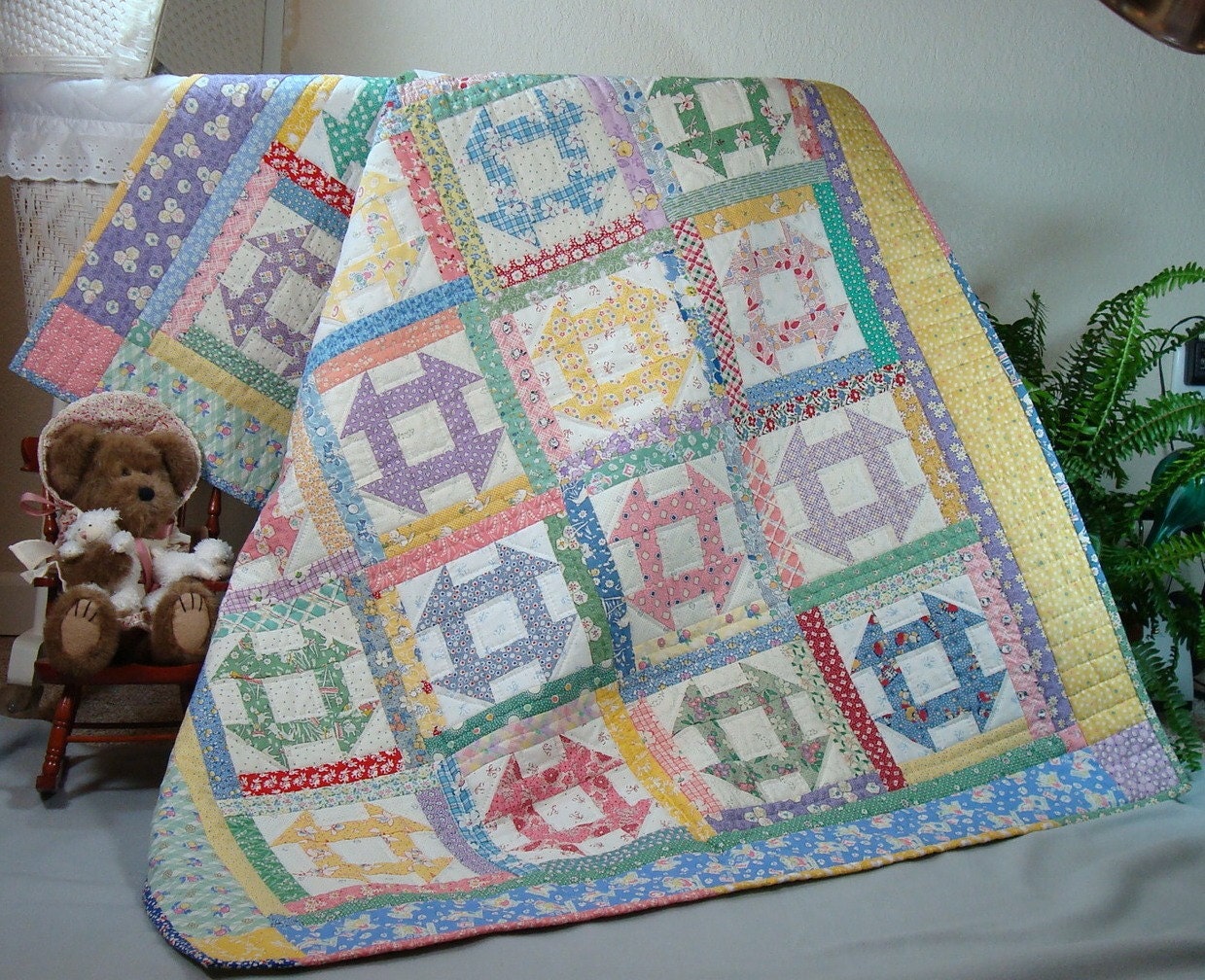 Quilt Pattern Churn Dash Baby & Queen Paper Pattern #401 - Etsy