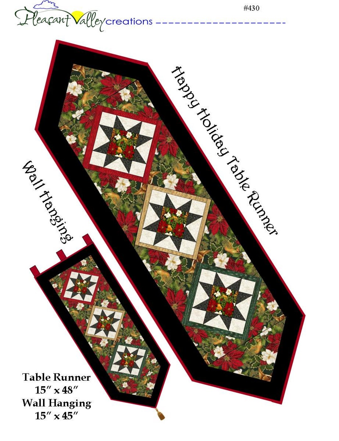 Happy Holiday Table Runner Pattern PDF #430e - Etsy