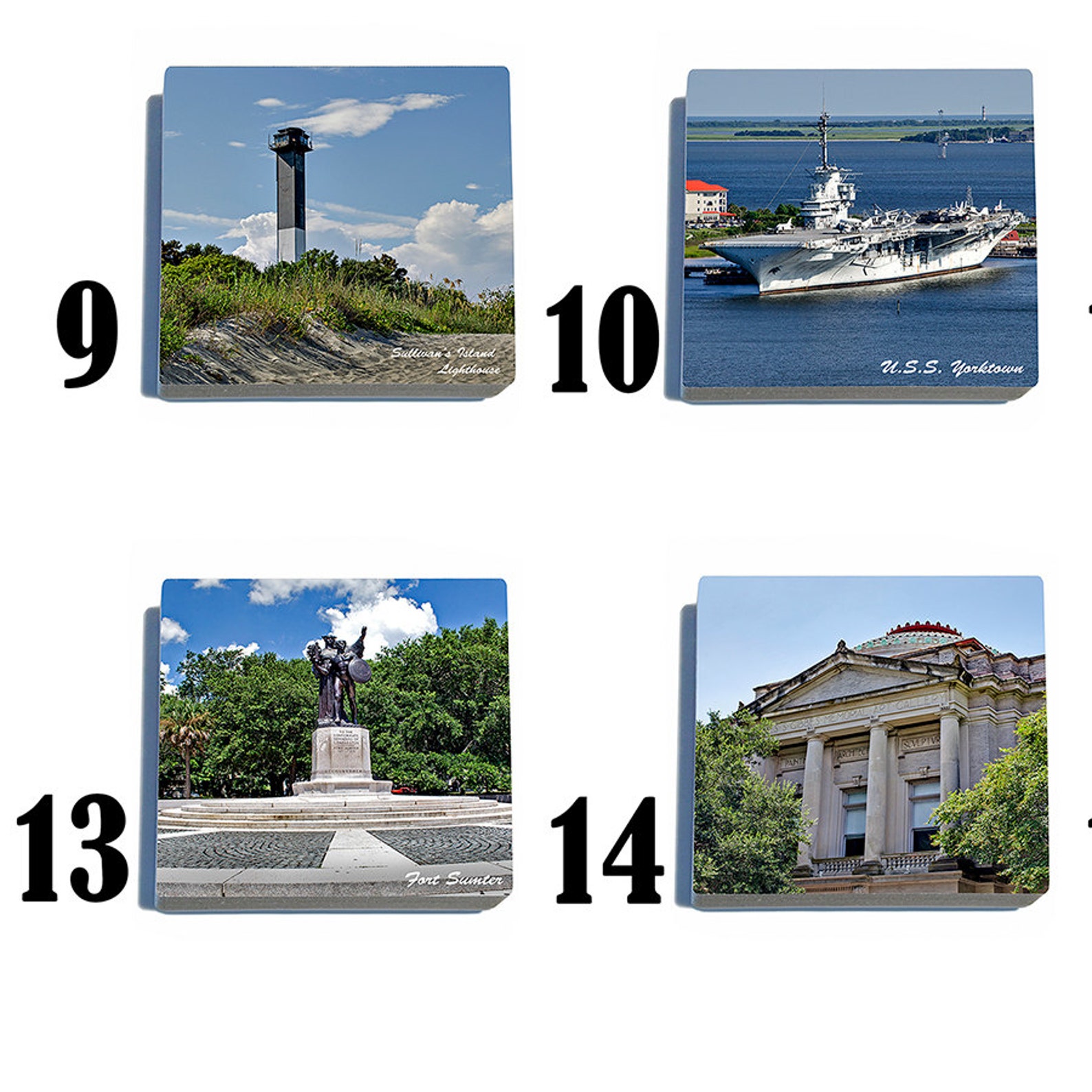 Charleston, South Carolina - Tumbled Stone Coaster Set - Pick Any Four ...