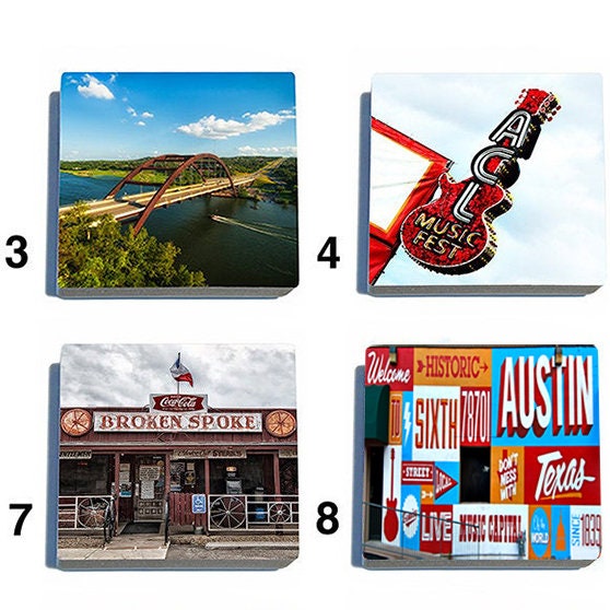 Austin Color Stone Coaster Tile Set Pick Any Four Images - Etsy