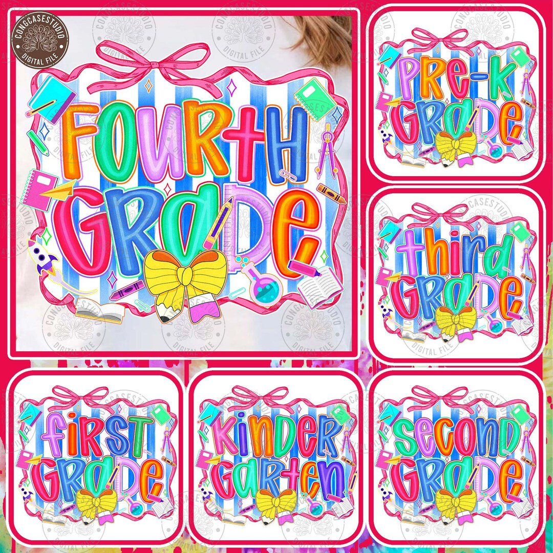 Bundle Neon Coquette Teacher Png, Preppy Back to School Png, First Day ...