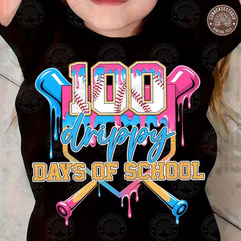 100 Days of School Drippy - Etsy