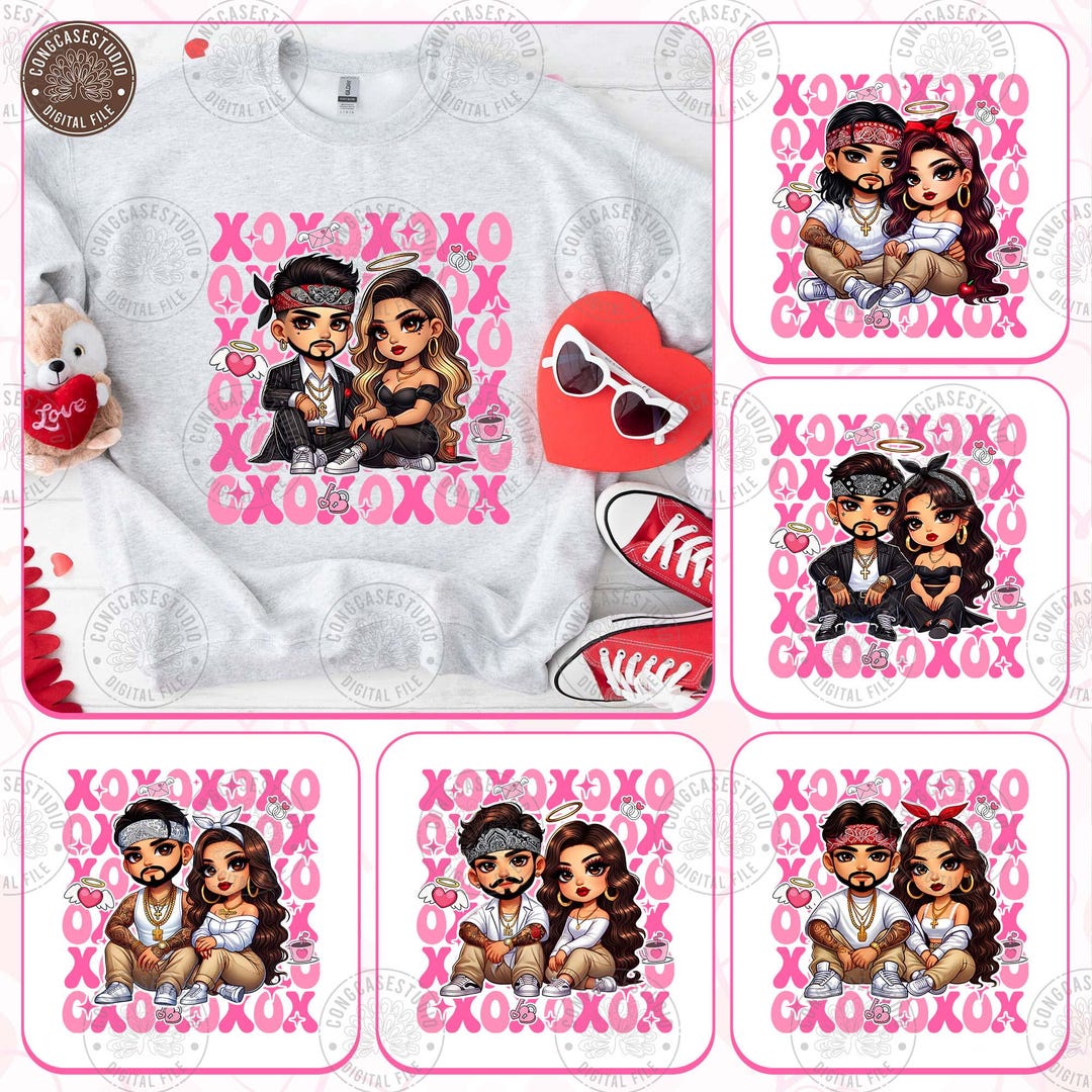 Chicano Valentine Chola Couple Png Bundle, Angle Valentine Png, Always ...