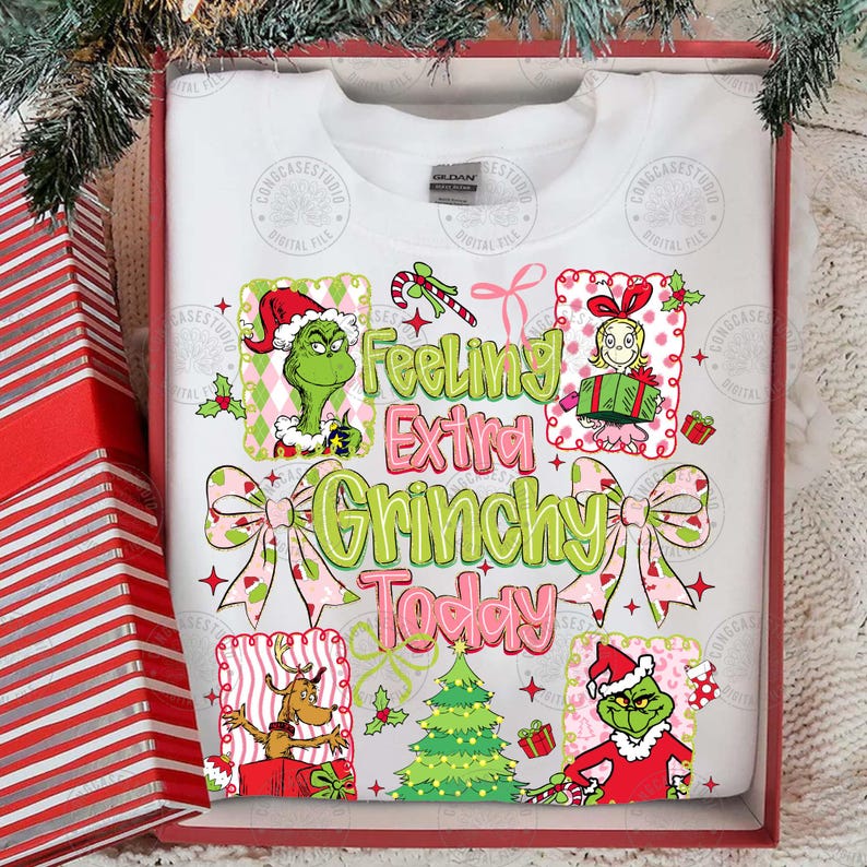 Feeling Extra Today PNG: Pink Christmas Mean Guy Shirt Design, Funny ...