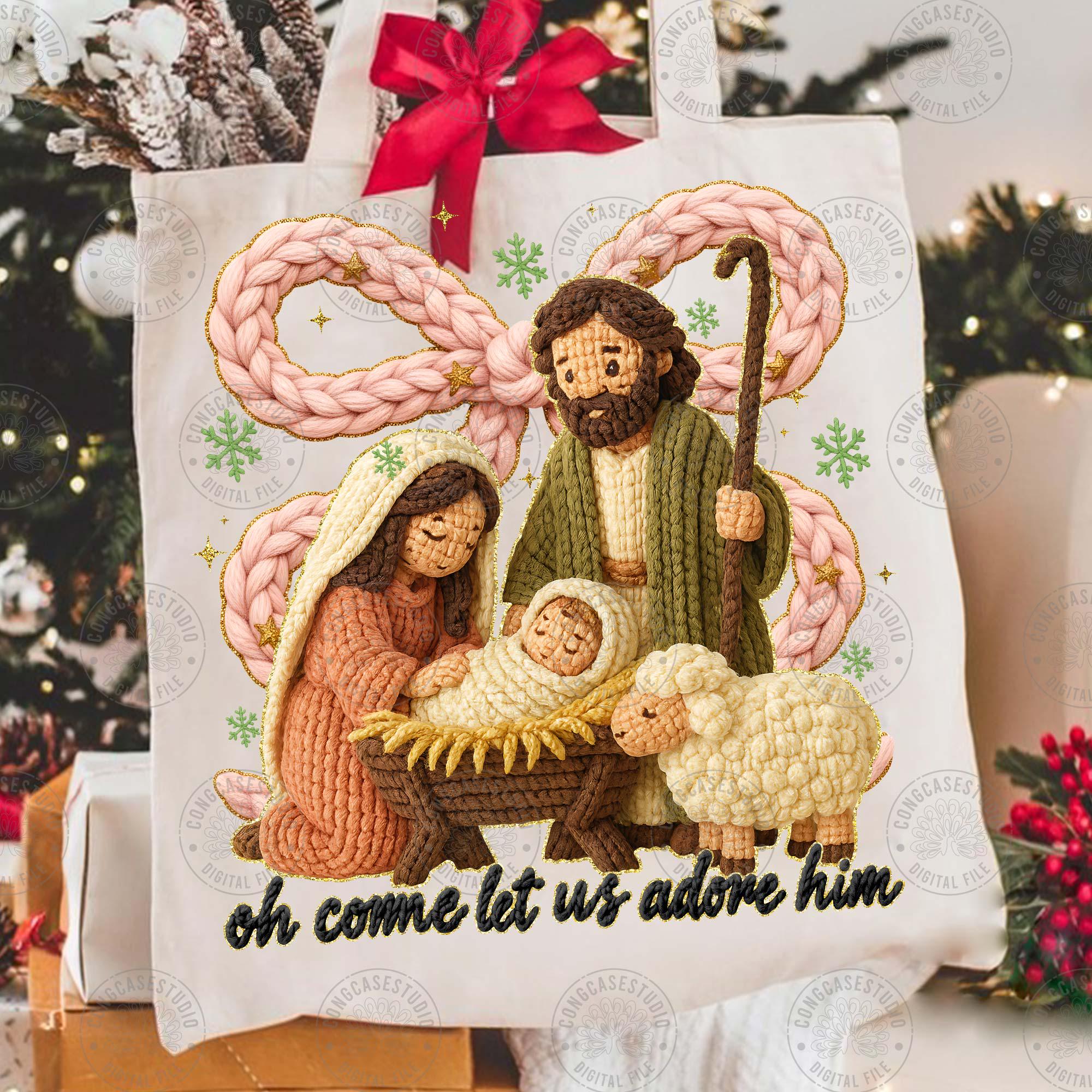 Latch Hook Yarn Baby Jesus Christmas PNG: Faith Holiday Shirt Design ...