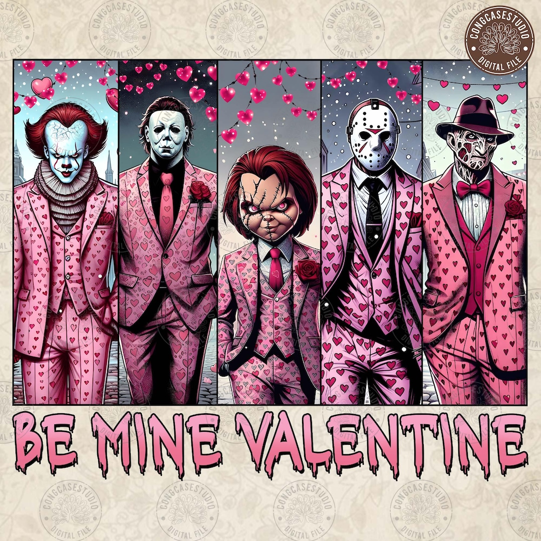 Be Mine Valentine Png, Horror Valentine Blowing Bubble PNG, Valentine ...