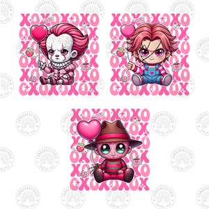 Pink Horror Character Valentine Png Bundle, Valentines Movie Png ...