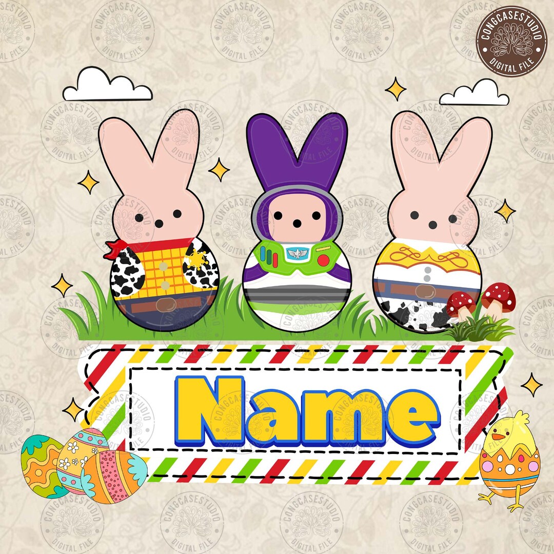 CUSTOM Kid Name Easter Peeps Png, Custom Easter Png, Cartoon Peeps ...