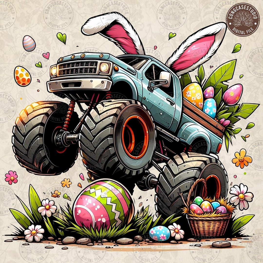 Monster Truck Easter Day Png, Easter Monster Truck Png, Easter Boy Png ...