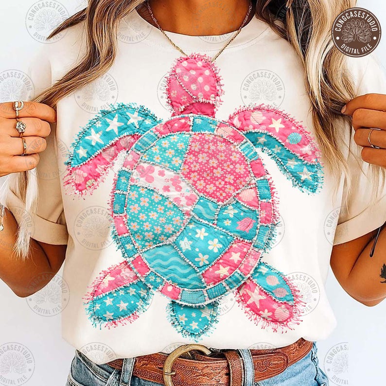 Sea Turtle Yarn Faux PNG: Fisherman Aesthetic Boho Floral Turtle Design ...