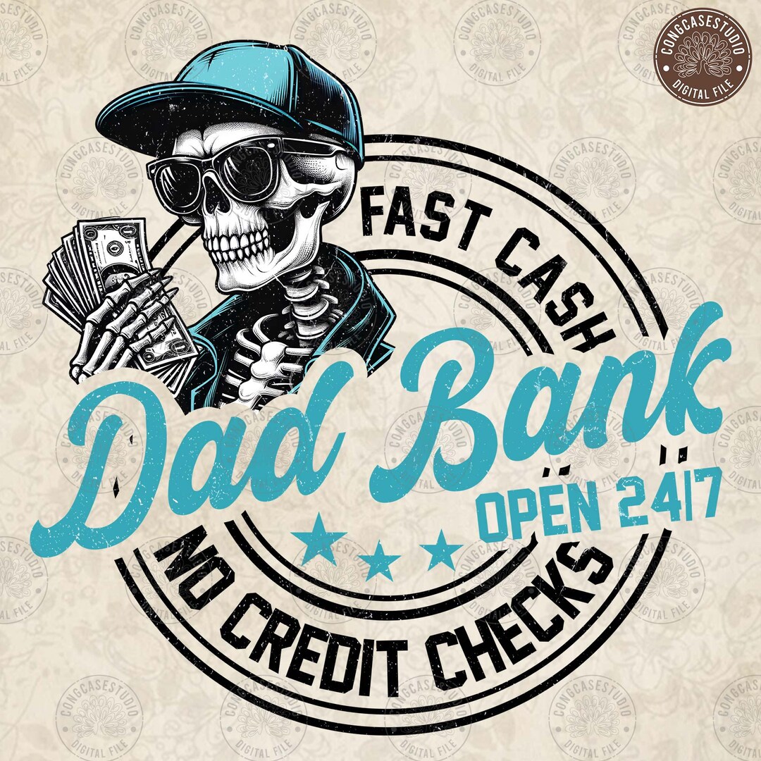 Dad Bank PNG, Trendy Dad Shirt Png, Retro Fathers Day Png, Funny Dad ...