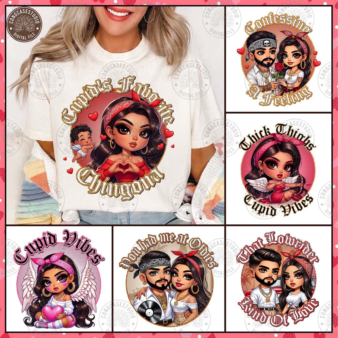 5 Chicana Valentine's Day Png Bundle, Cholo Chola Valentine Png Png ...