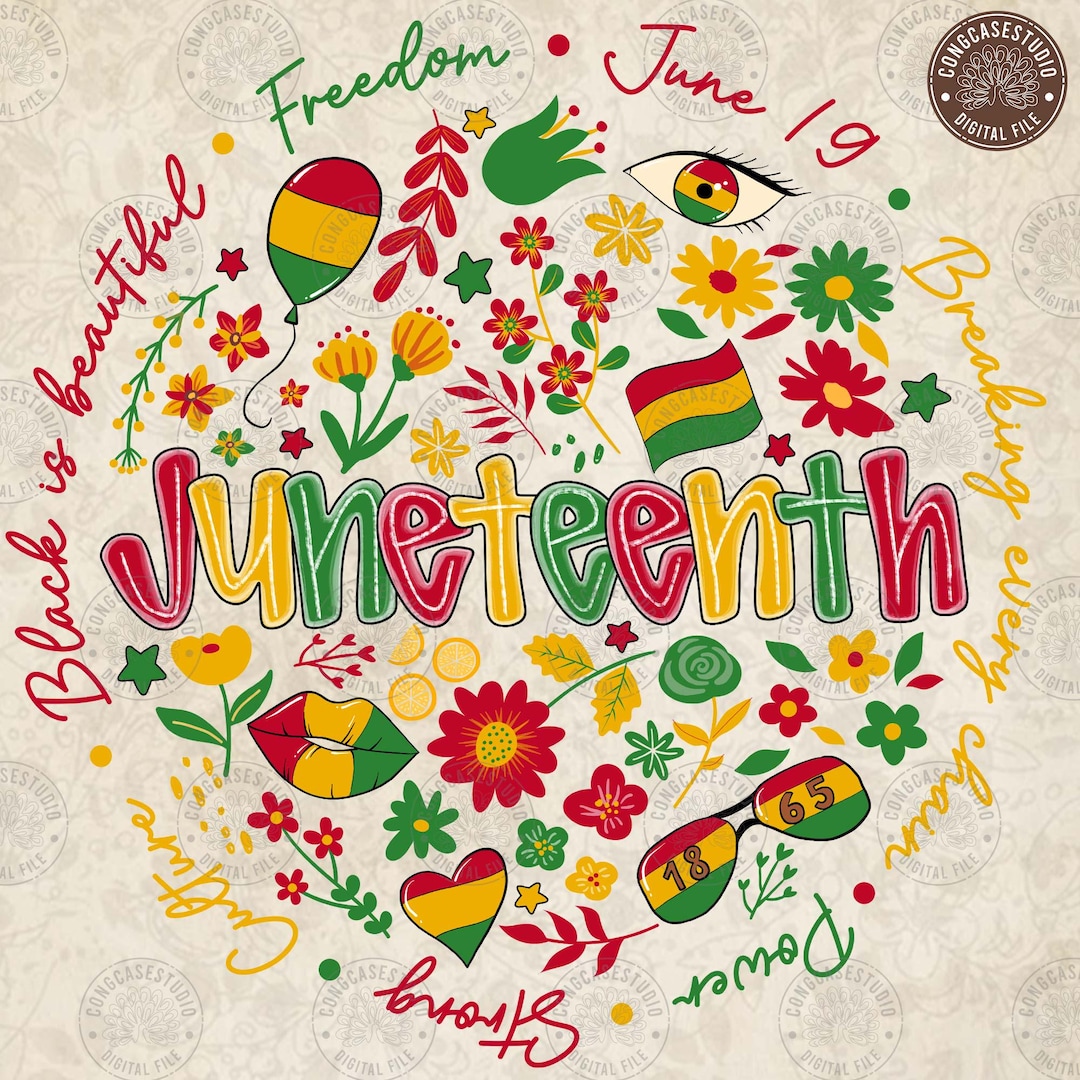 Juneteenth Boho Flowers PNG: Black History (digital Download) - Etsy