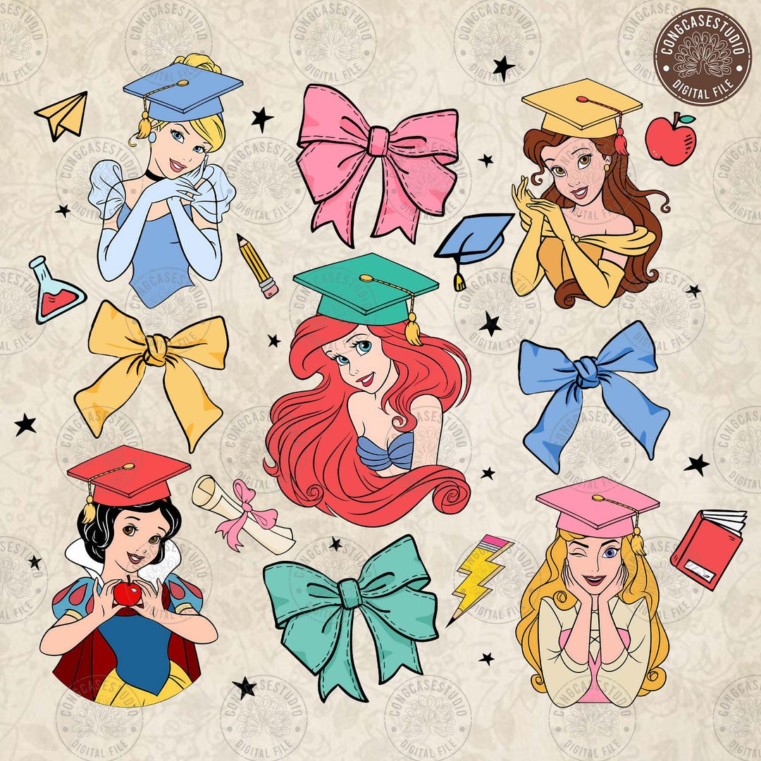 Cartoon Princess Graduation 2025 Png, Cartoon Graduate Png, Cartoon ...