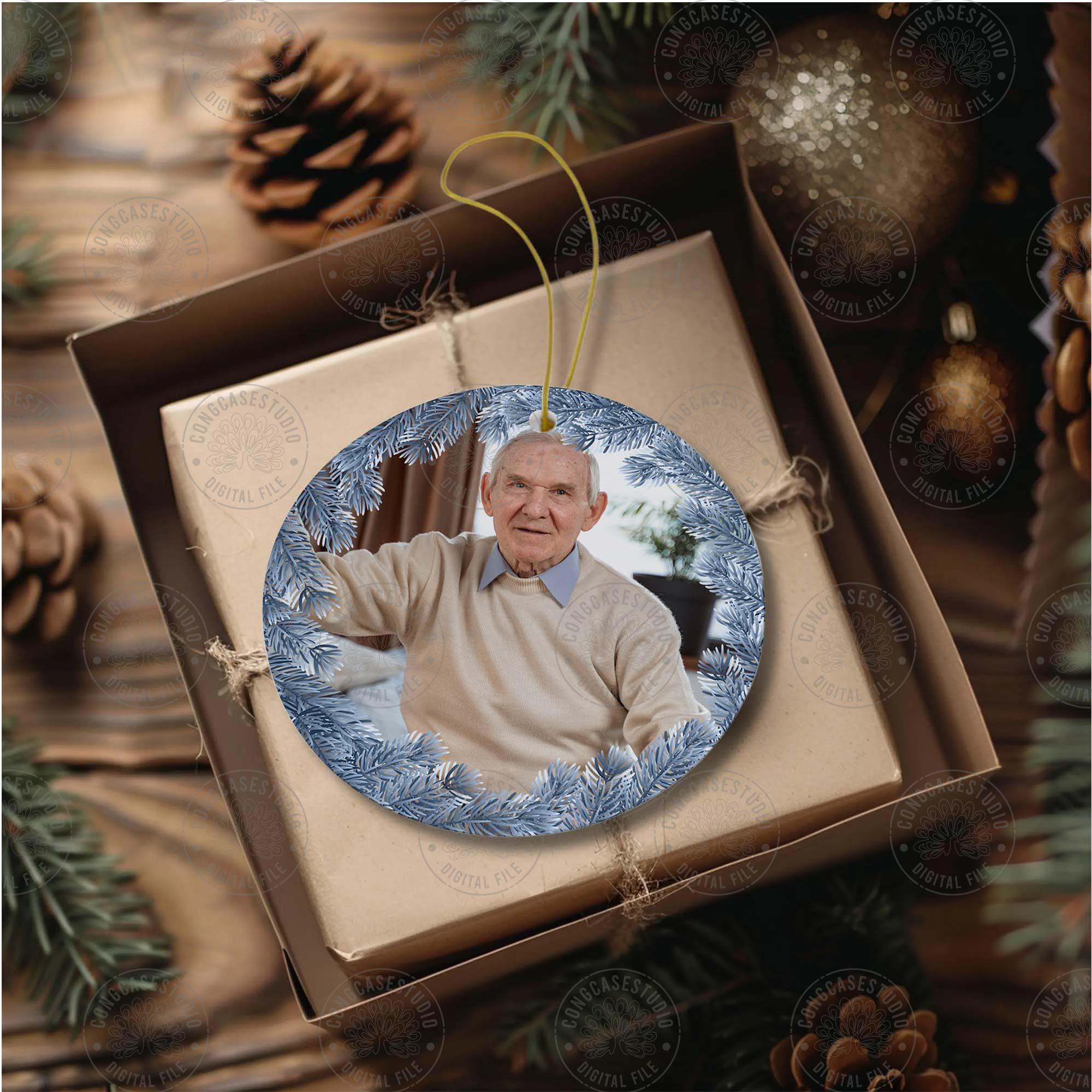 Christmas Photo Ornament Png, Custom Photo Ornament Canva Editable ...