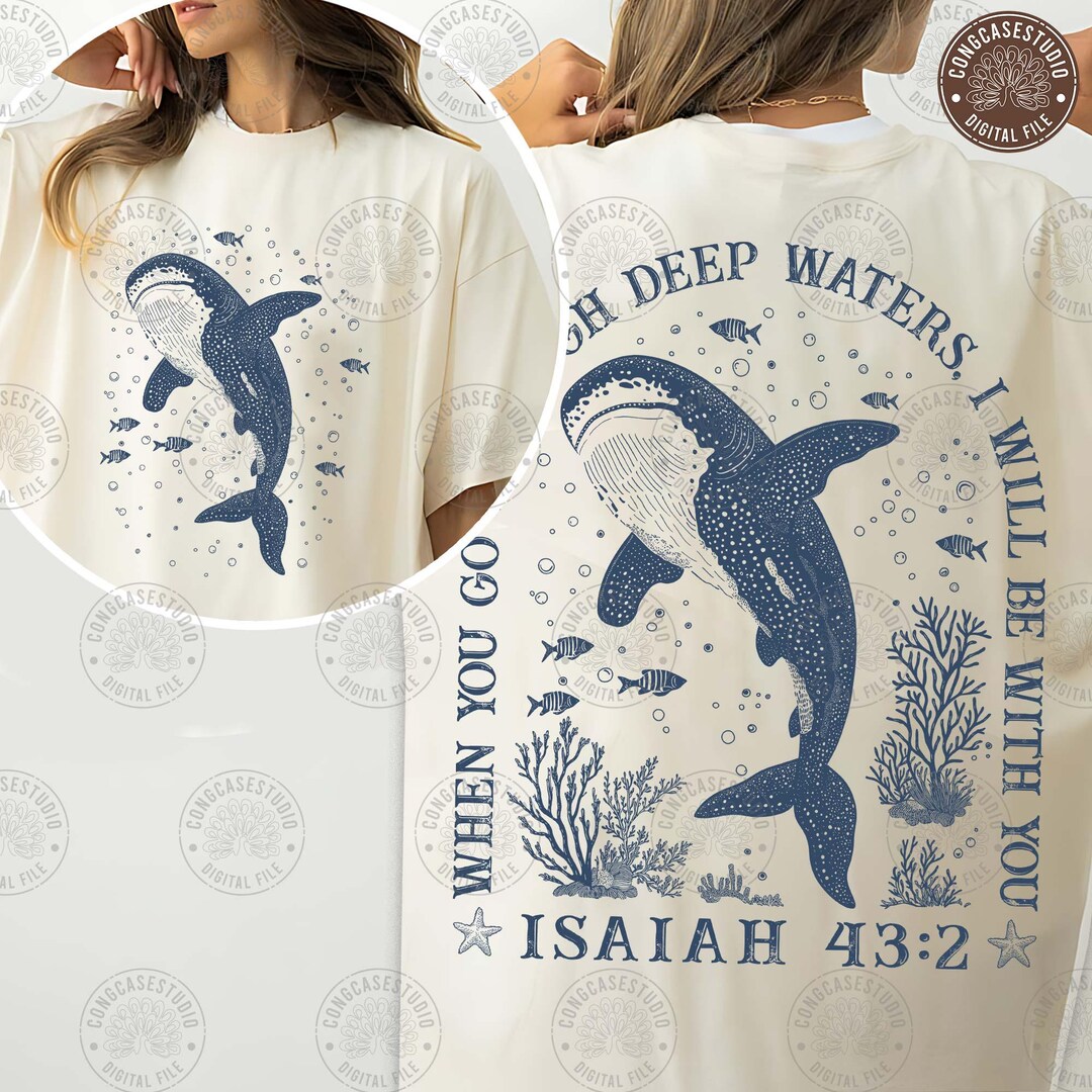 Aesthetic Beach Shirt Png, Retro When You Go Through Deep Waters Png ...