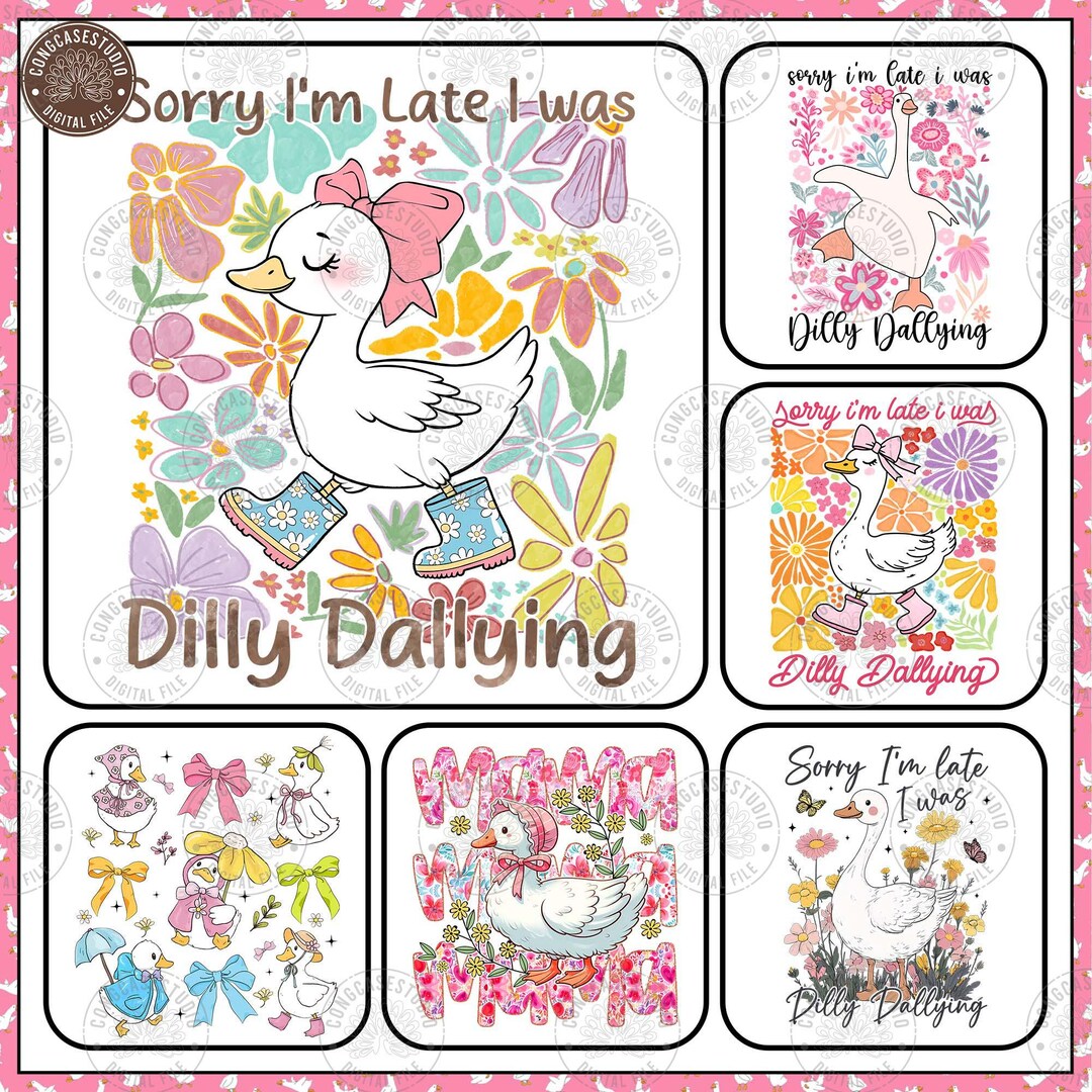 Funny Mama Goose Png, Sorry I'm Late I Was Dilly Dallying Goose Png ...