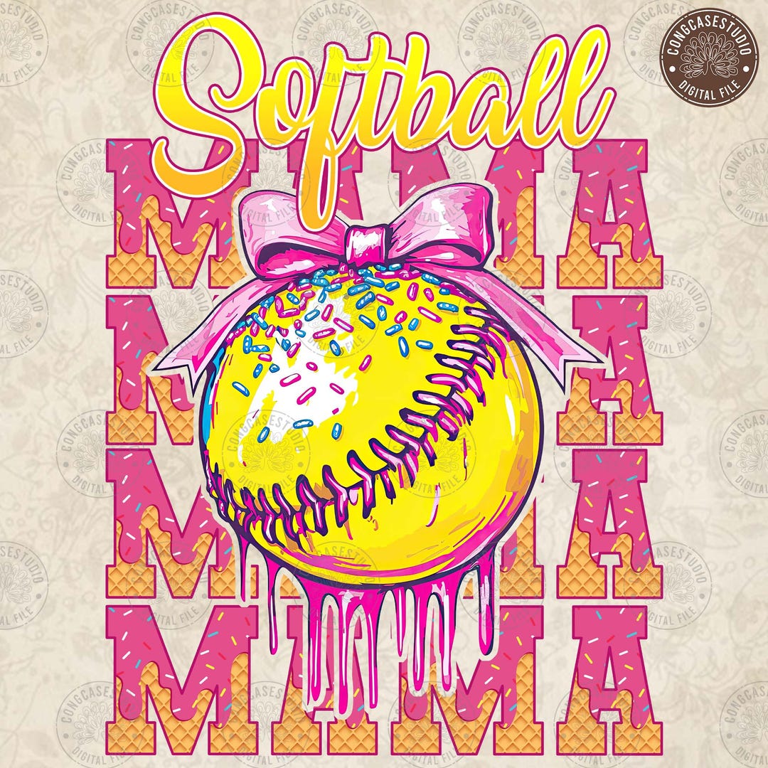 Mama Softball Png, Softball Mama Drip Png, Softball Ice Cream Drip Png ...