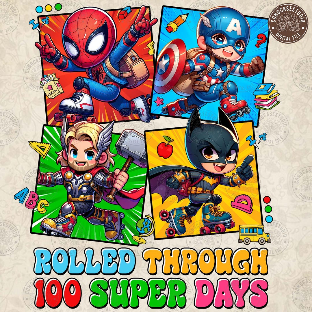 Spider 100 Days of School Png, Rolled Through 100 Super Days Png ...