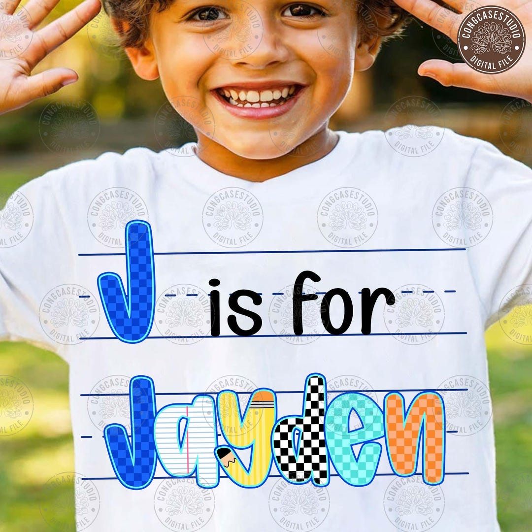 Custom Kids Name Back to School PNG - First Day of School (digital ...