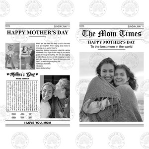 Editable Mothers Day Newspaper Canva Template, Printable Mothers Day ...