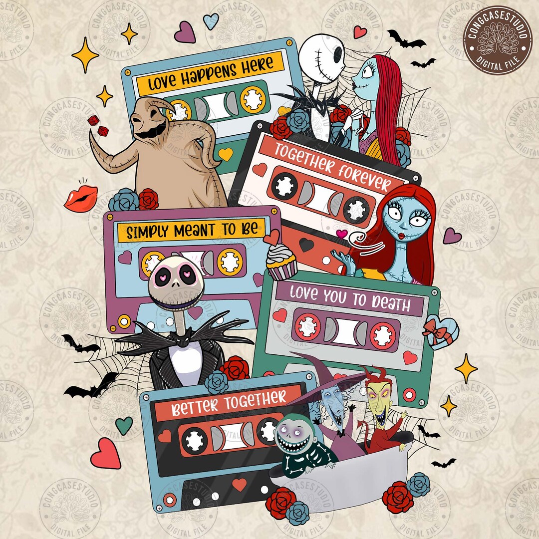 Nightmare Valentine Couple Png, Valentine Cassette Tapes Png, Horror ...