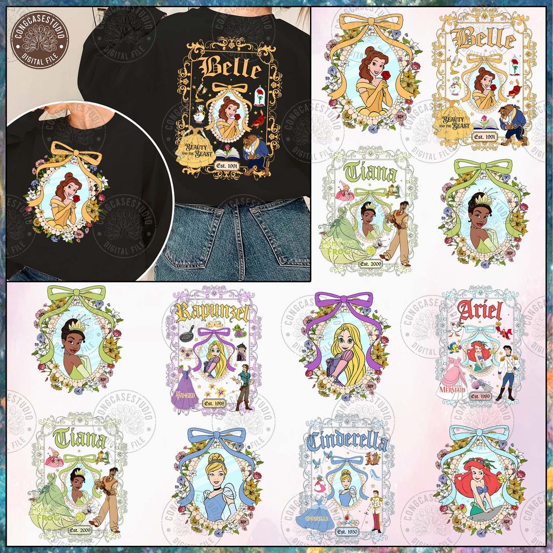Coquette Princesses Png Bundle, Cartoon Characters Png, Princess Mirror ...