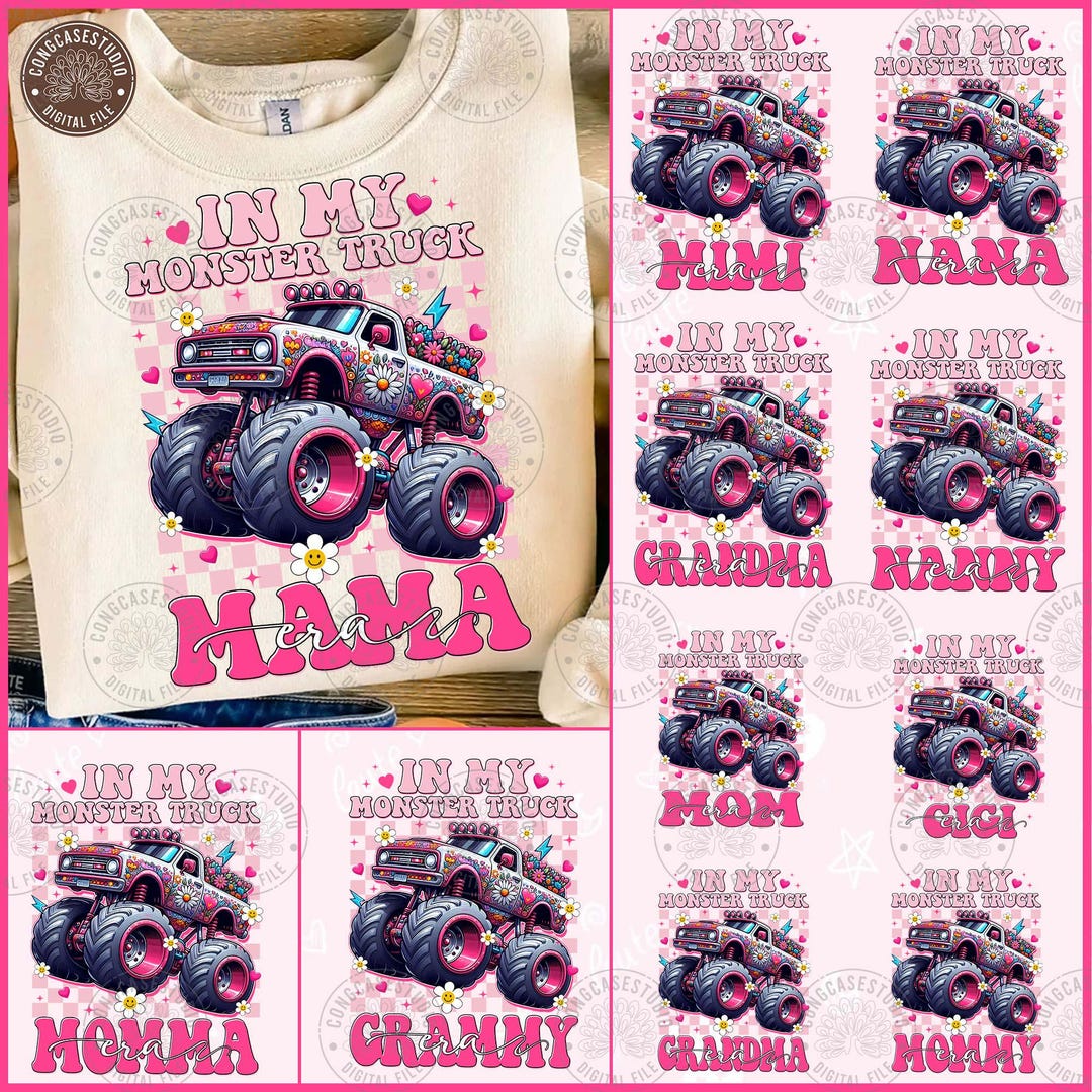 Monster Truck Mama Png Bundle, Monster Truck Are My Jam Truck Png ...
