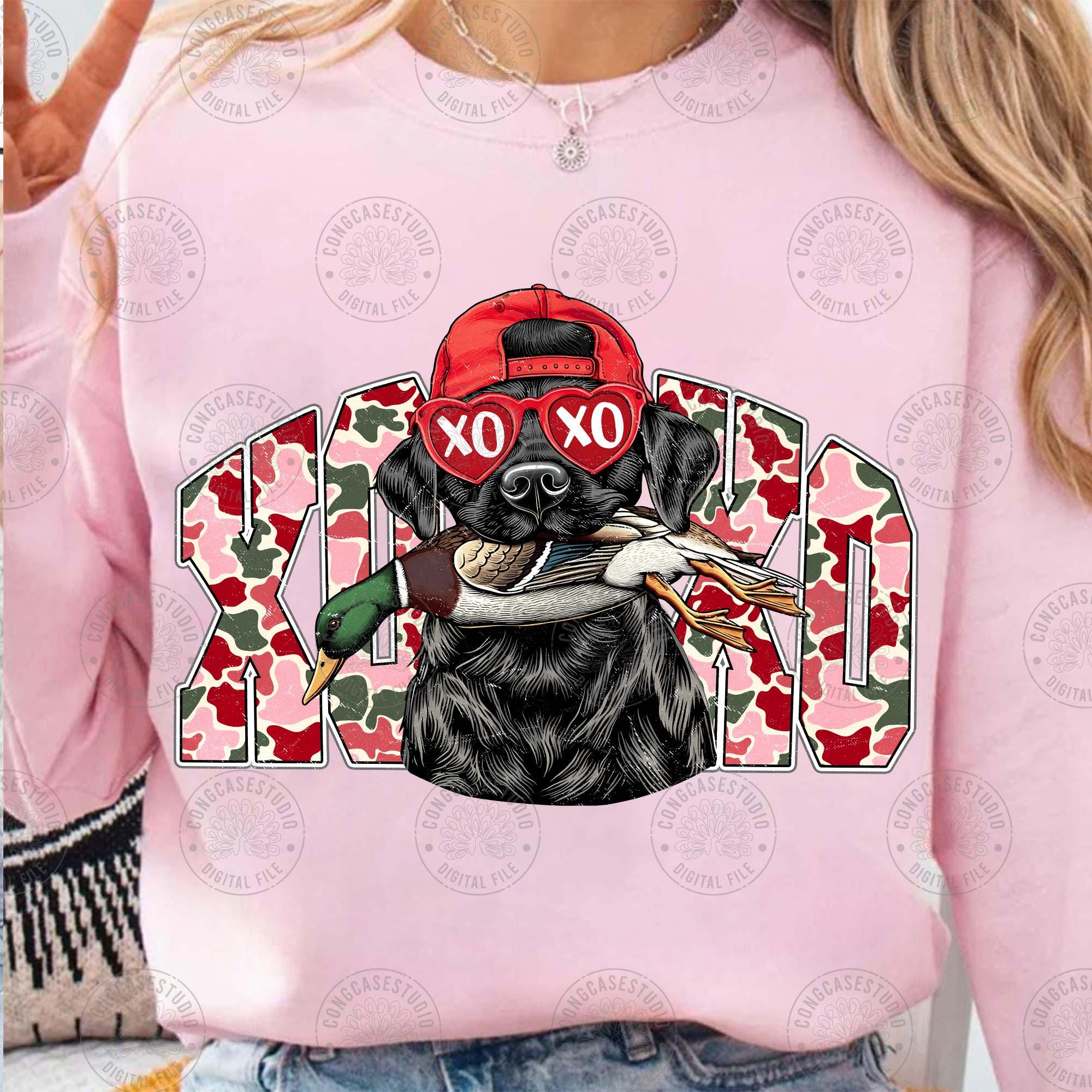 Valentine Dog XOXO PNG: Black Lab Puppy Design, Country Boutique Style ...