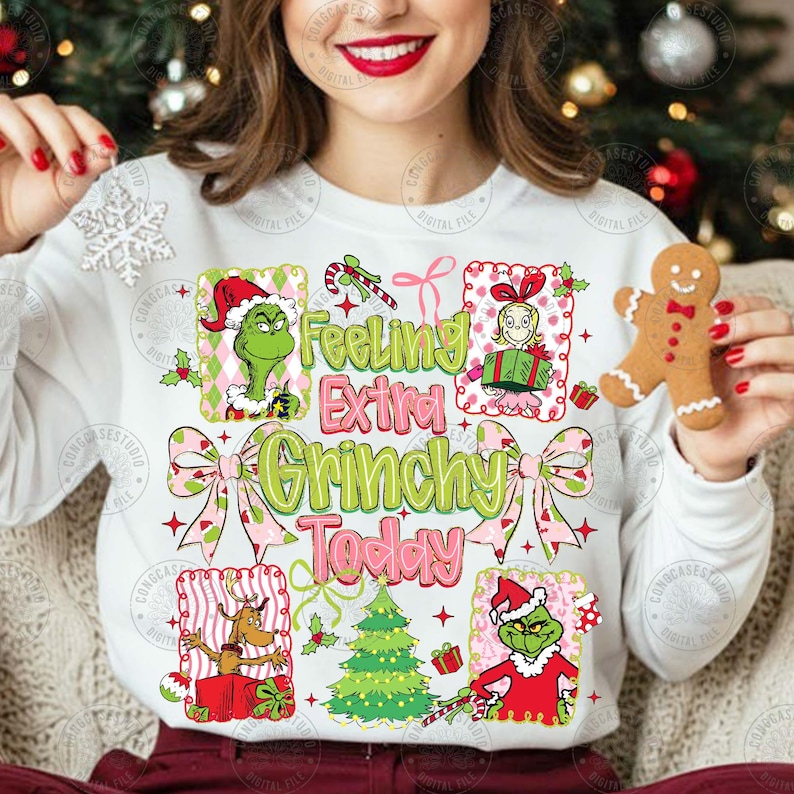 Feeling Extra Today PNG: Pink Christmas Mean Guy Shirt Design, Funny ...