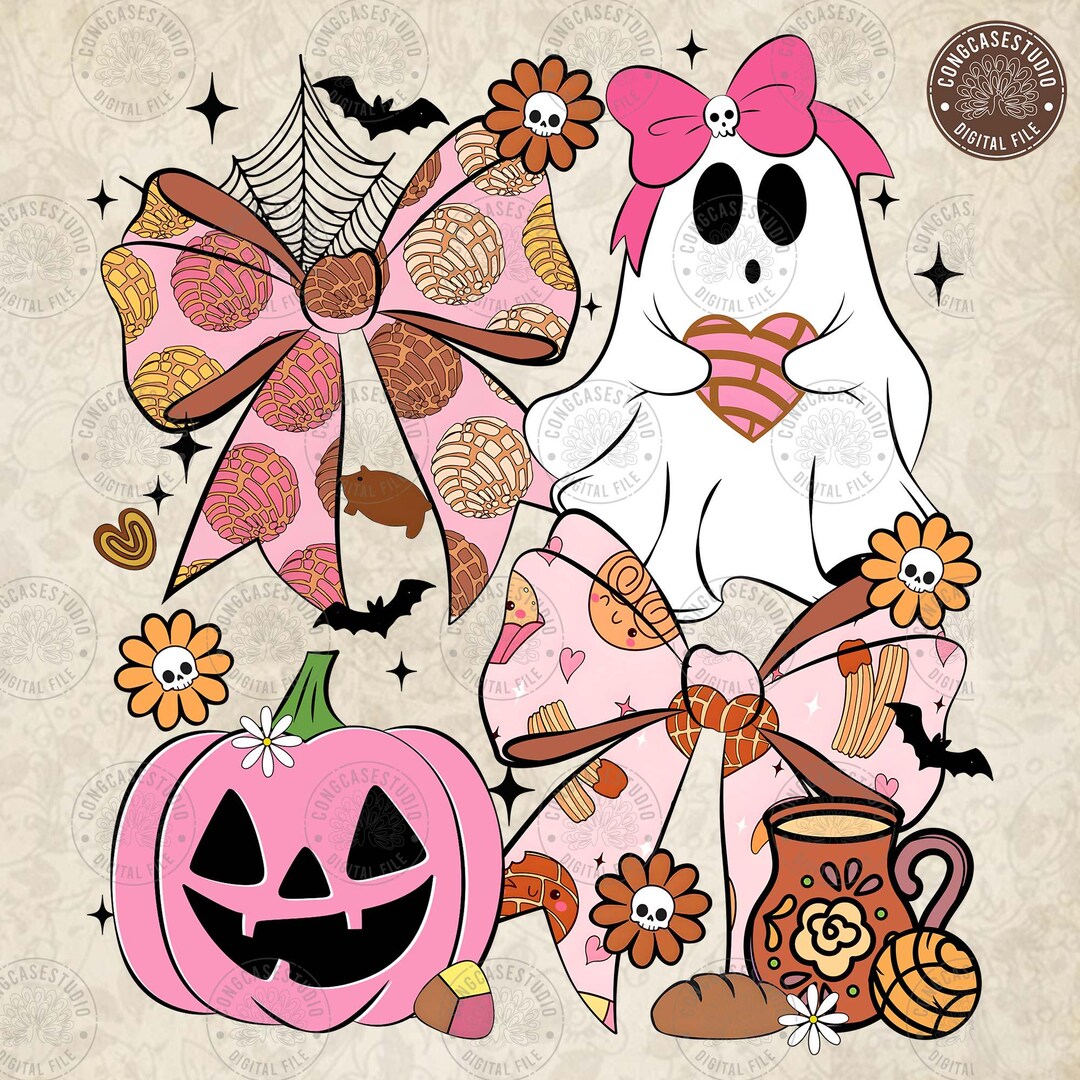 Funny Pantasmas Ghost Pan Dulce PNG: Halloween Mexican Conchas Ghost ...