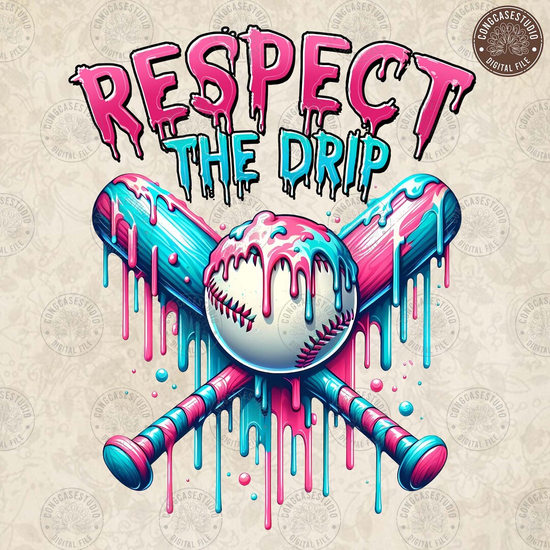 Baseball Mama Png, Baseball Drip PNG, Ice Cream Drip Png, Respect the ...