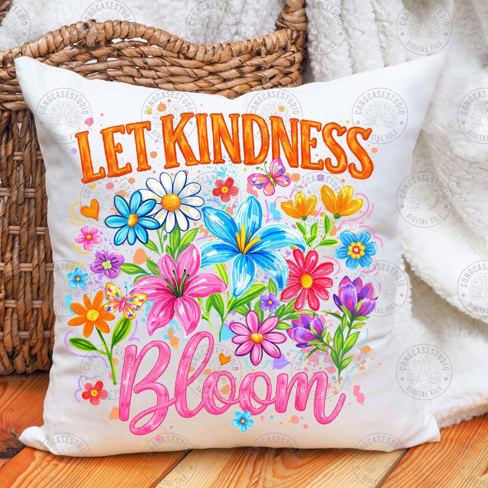 Let Kindness Bloom PNG: Colorful Wildflower Spring Floral Design ...