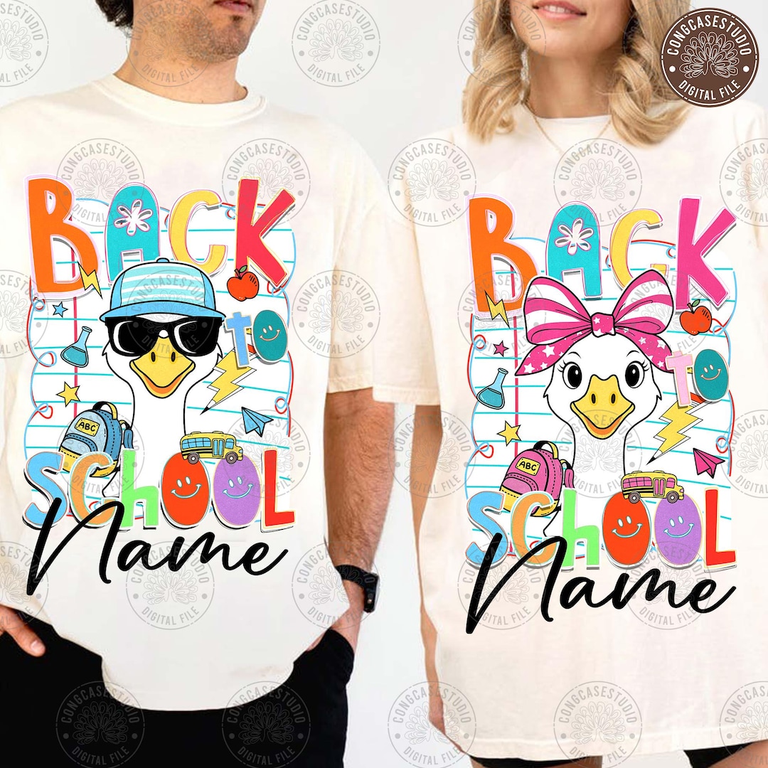 Personalized Goose Back to School Png, Preppy Goose First Day of School ...