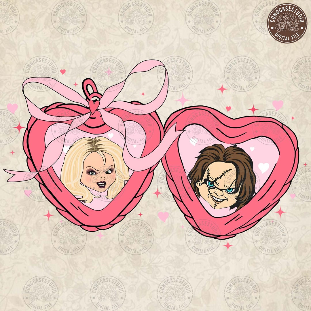 Killer Character Valentine Png, Couple Horror Locket Shirt Design Png ...
