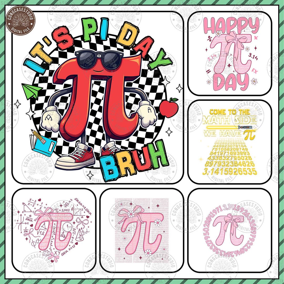 5+ Pi Day Coquette PNG Bundle, 3.14 Day Png, Pi Day Bow Png, Cute Math ...