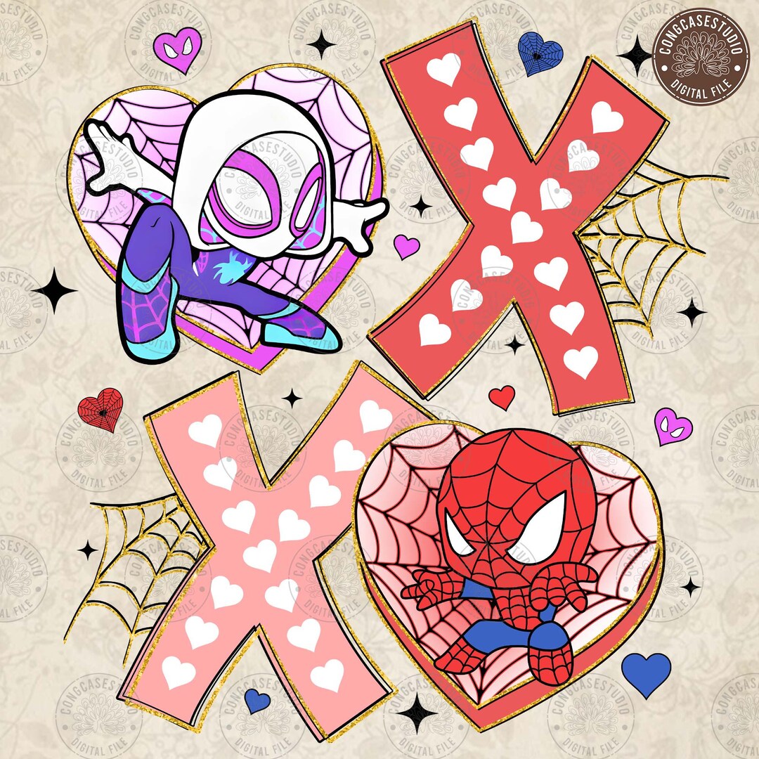 Happy Valentine XOXO Cartoon Superhero Png, Valentine Cartoon Character ...