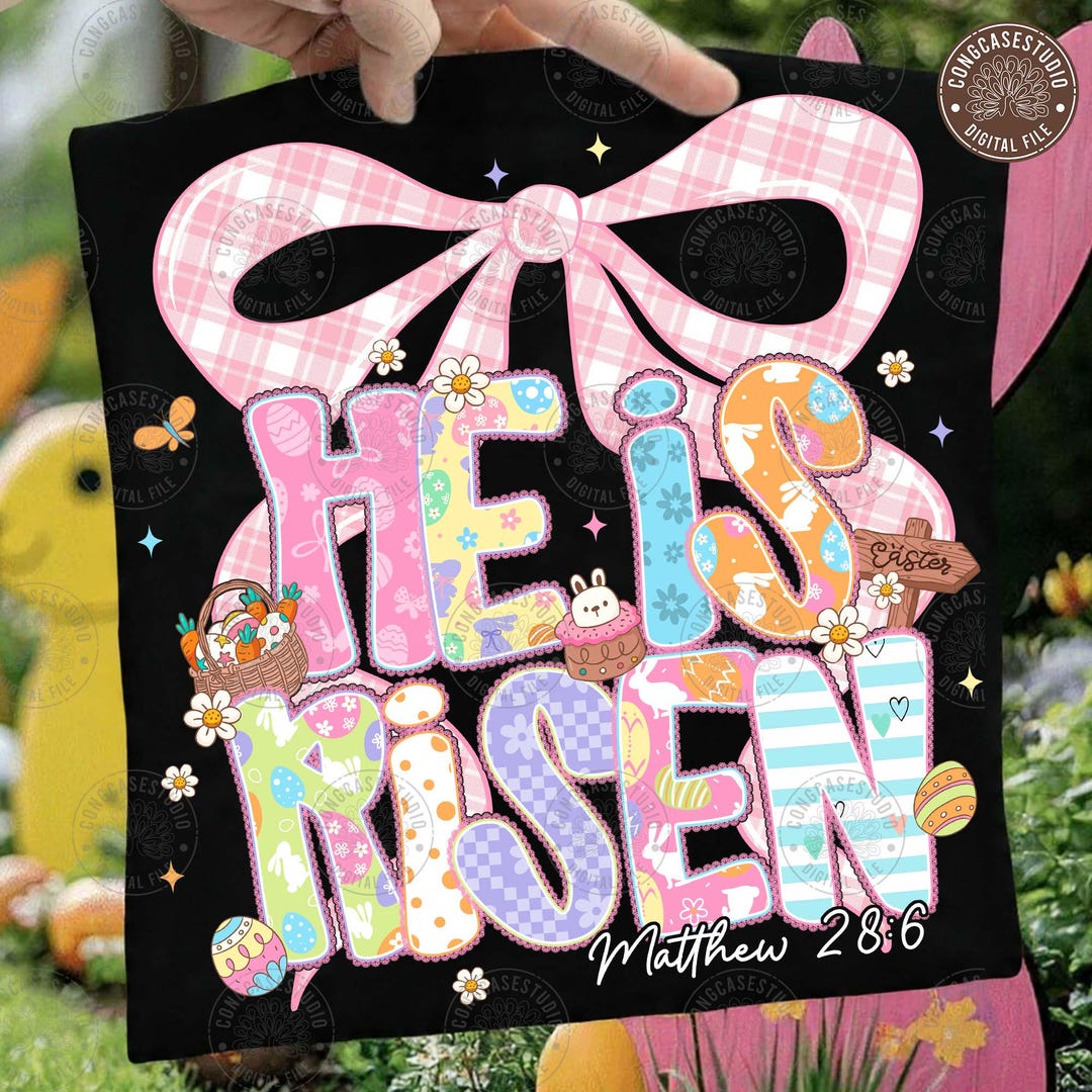 He is Risen PNG: Jesus Y2K, Vintage Easter, Coquette Easter Bow ...