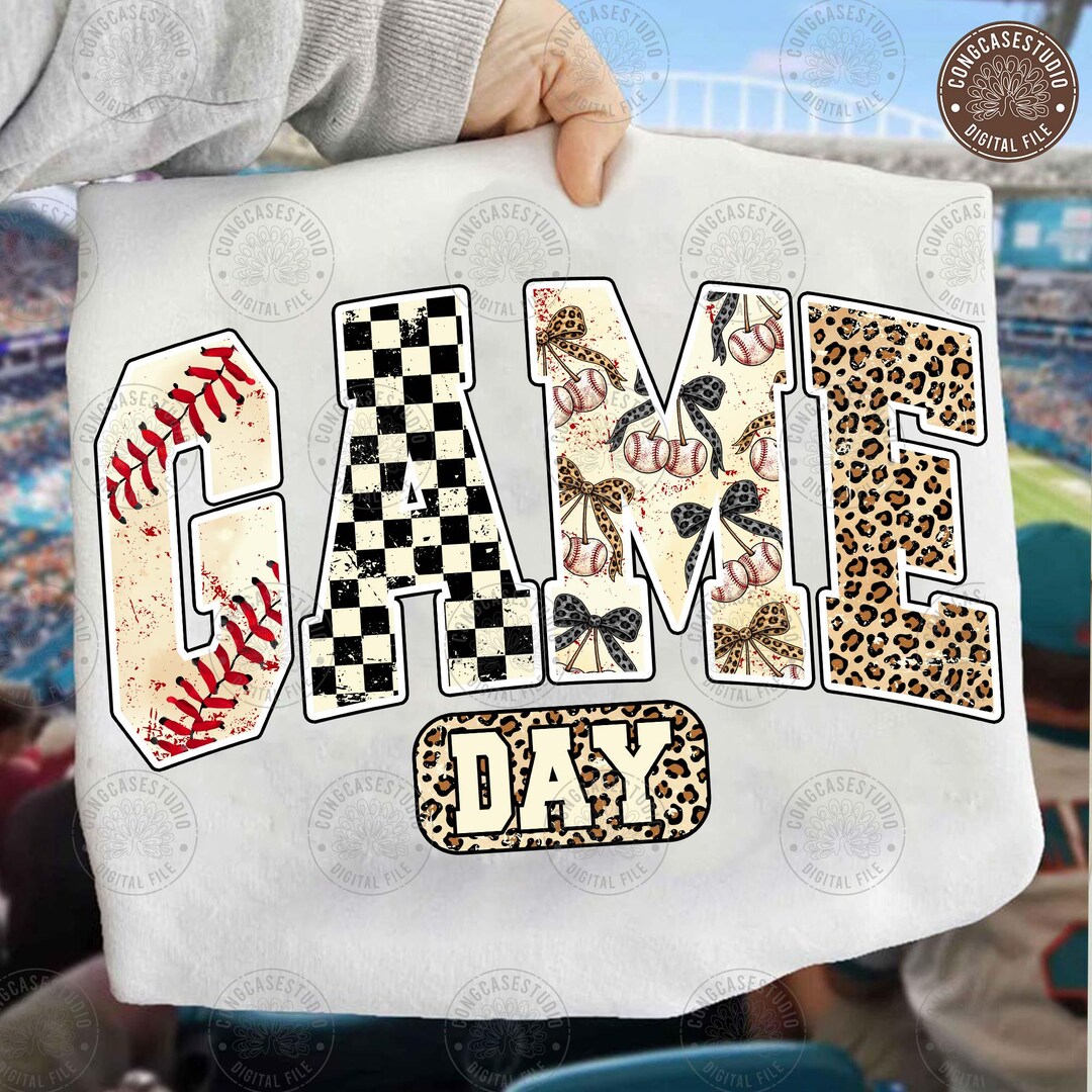Red Leopard Checkered Baseball PNG: Coquette Baseball Mama Design, Game ...