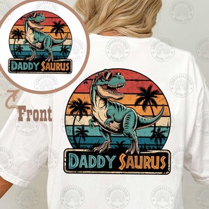 Papa Saurus T-rex Dinosaur Png, Retro Daddysaurus Png, Family Dinosaur ...