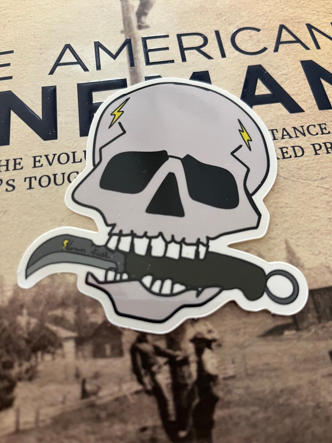 Skull Skinner Lineman Sticker - Etsy