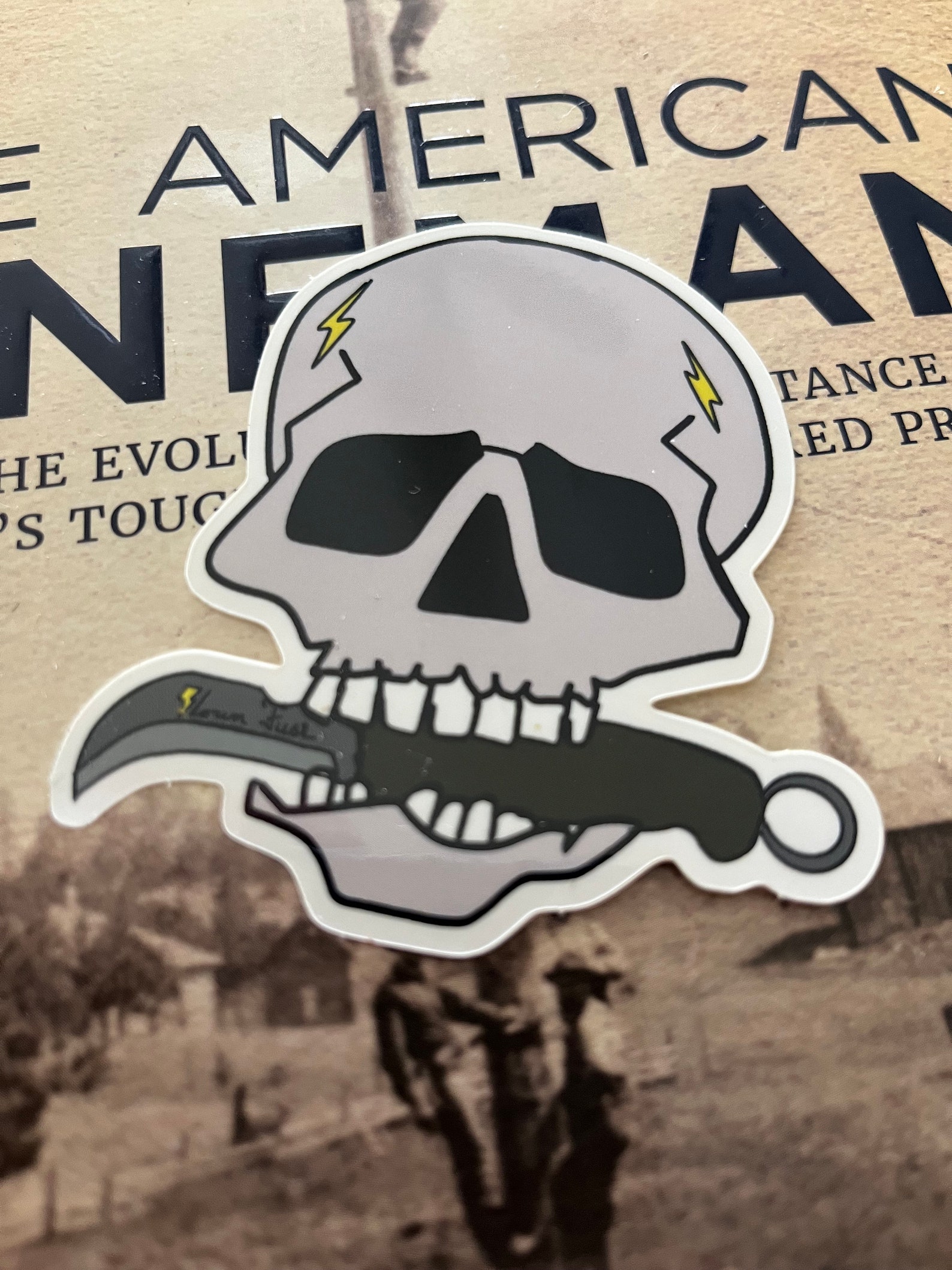 Skull Skinner Lineman Sticker - Etsy