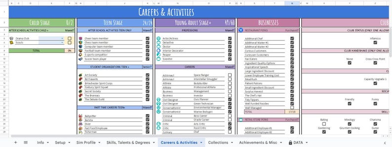 The Sims 4 Super Sim Challenge Tracker ADVENTURE AWAITS, Template ...