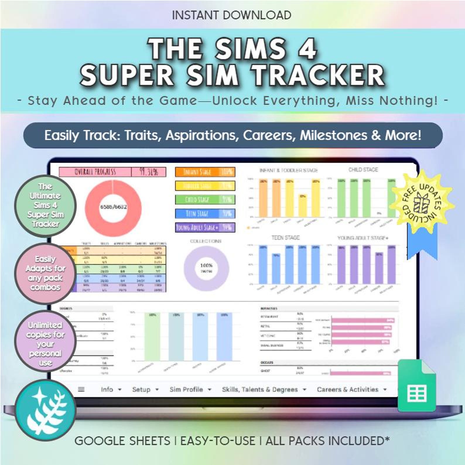 The Sims 4 Super Sim Challenge Tracker ENCHANTED BY NATURE, Template ...